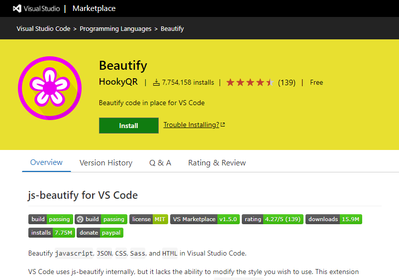 Beautify Visual Studio Code SMART 